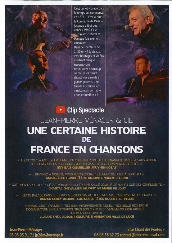 Spectacle Jean-Pierre MÉNAGER - Ville de Hanches